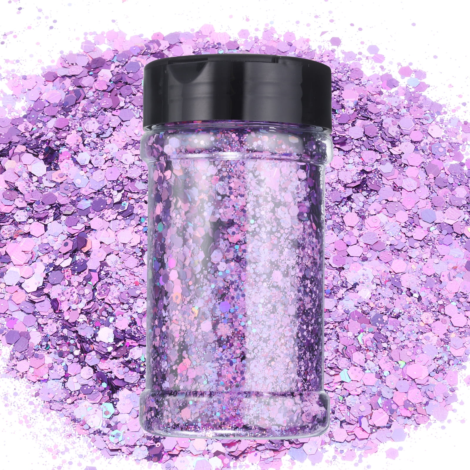 3.5oz/100g Purple Holographic Glitters Powder Mixed Chunky & Fine ...