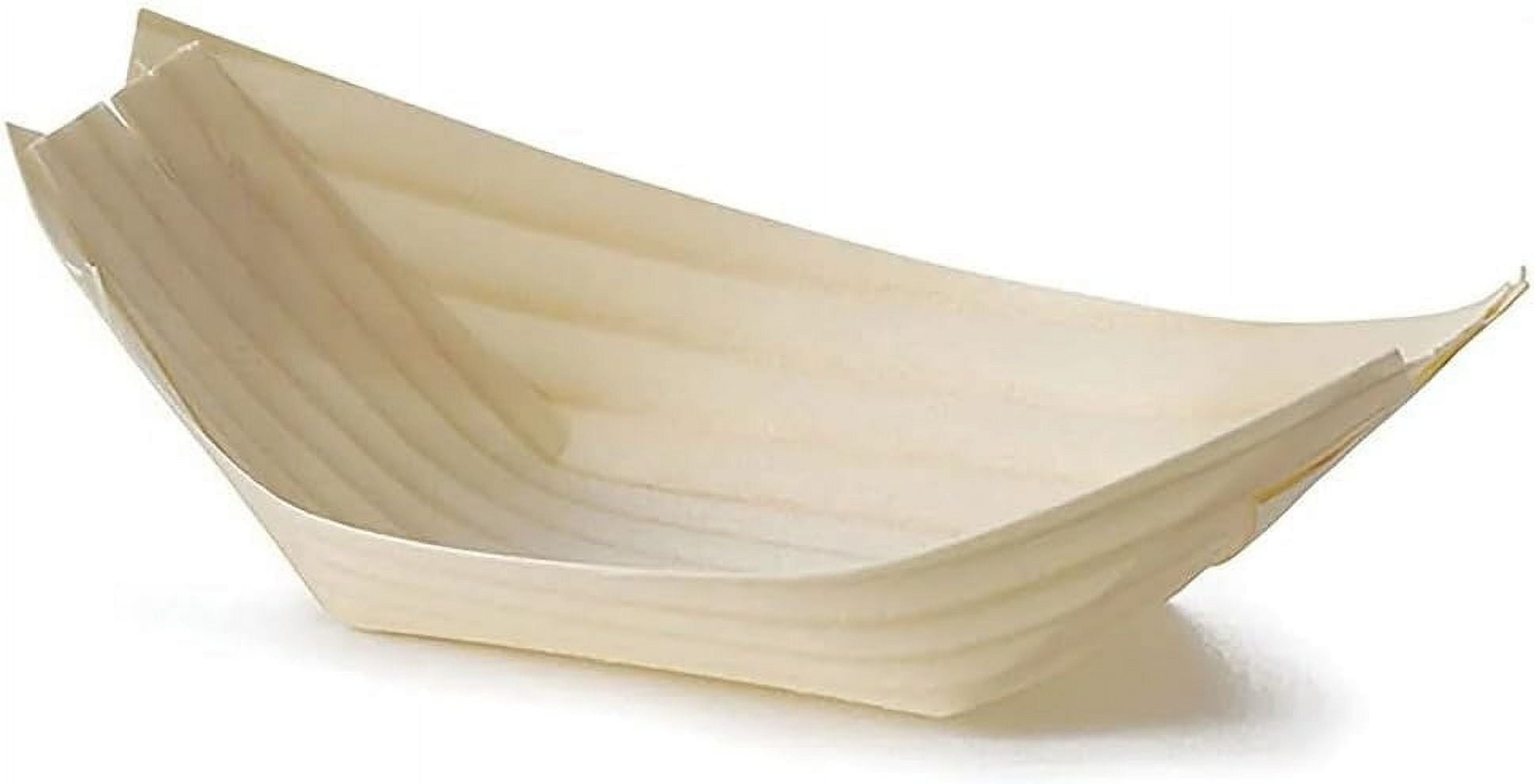 3.5oz 5x3x1.3 Inch Medium Bamboo Food Boats Serving Trays Disposable ...