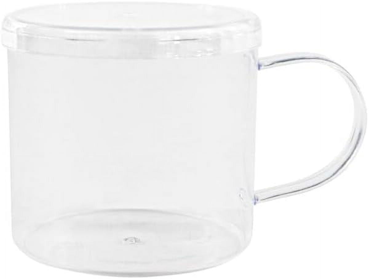 3.5oz Clear Coffee Mugs With Handle and Lid Transparent Multipurpose ...