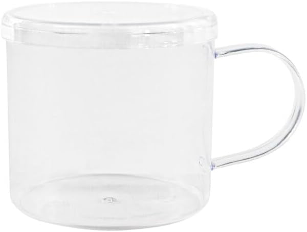 3.5oz Clear Coffee Mugs With Handle and Lid Transparent Multipurpose ...