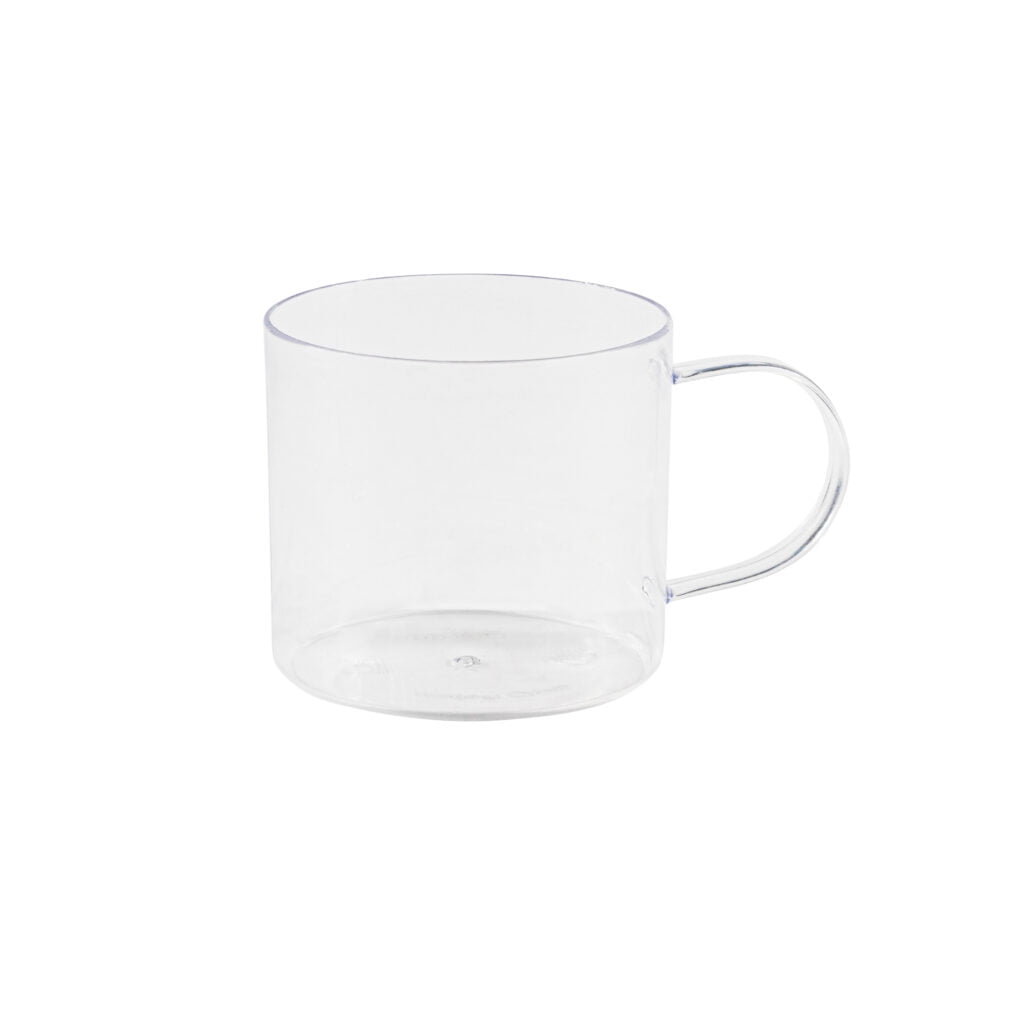 3.5oz Clear Coffee Mugs With Handle Transparent Disposable Multipurpose ...