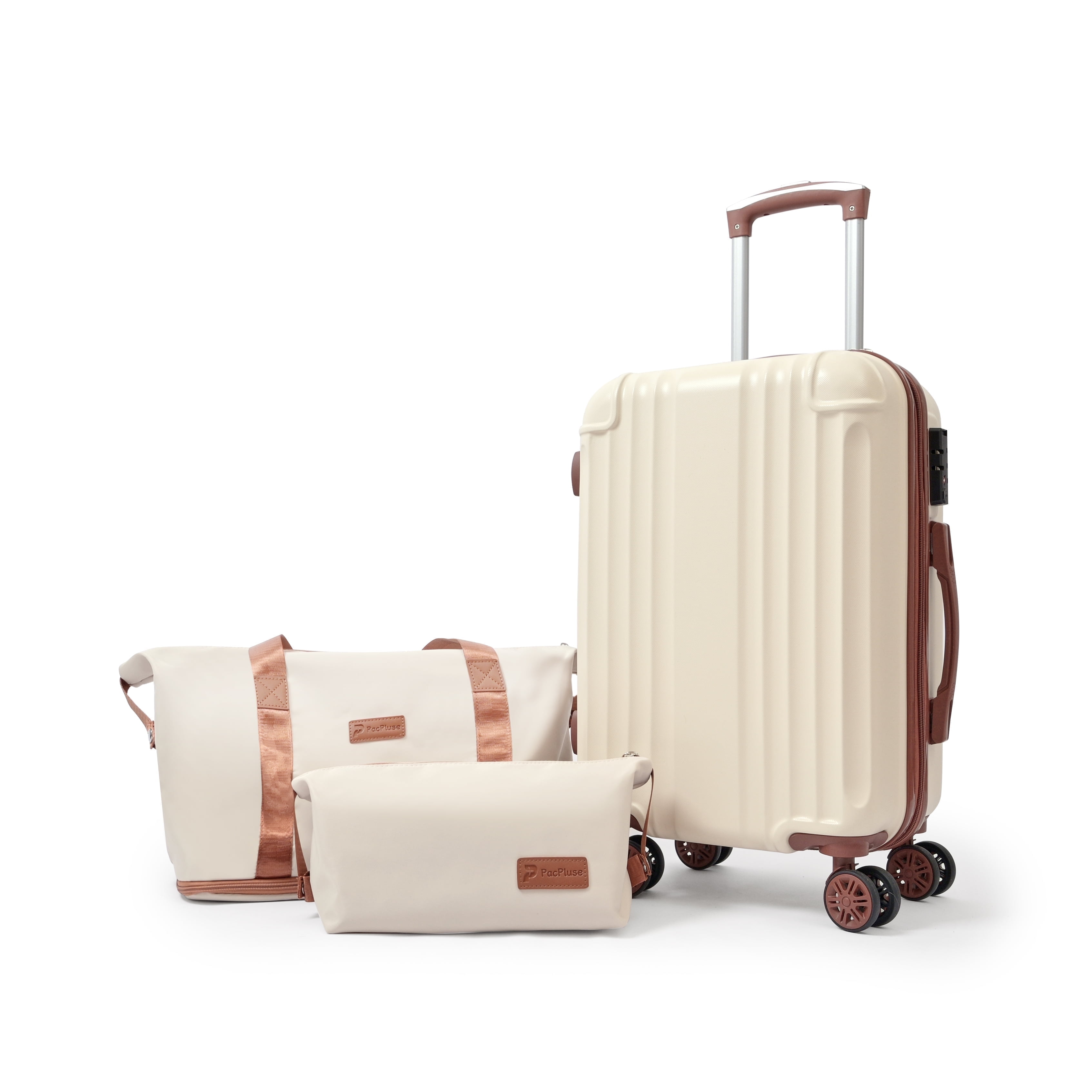 Pacpluse 3pcs Luggage Set – 3-Piece 20" Carry-On with 16" Expandable ...