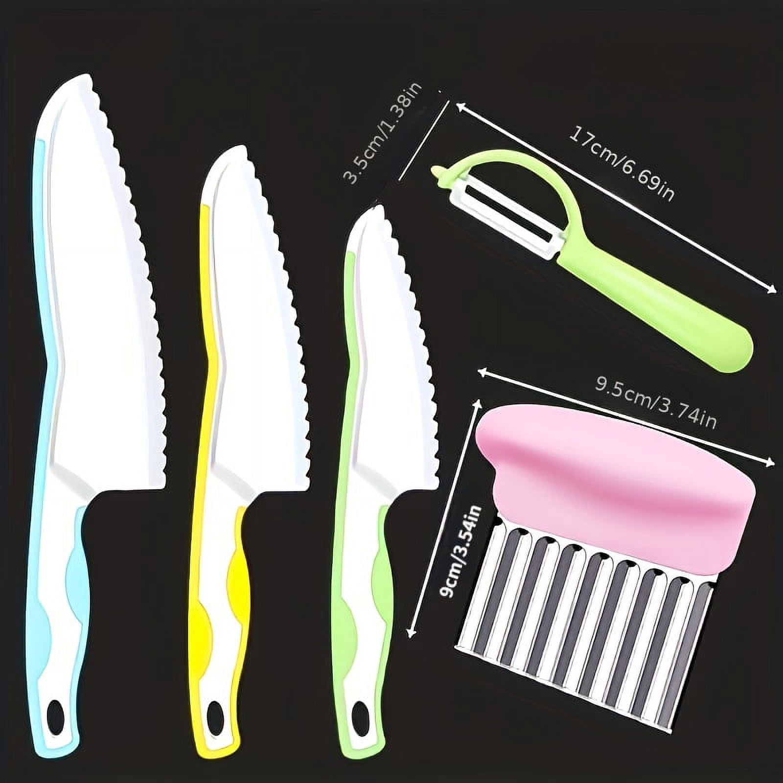 3/5pcs, Plastic Knife Set, Children Safe Utility Knife, Wavy Cutter And ...