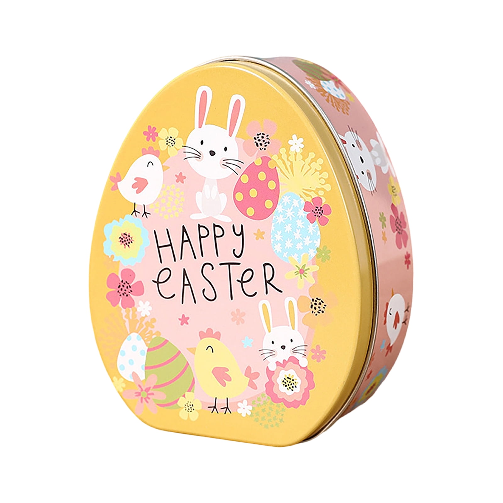 3.5x4.3 Inch Easter Cartoon Bunny Metal Box, Egg-shaped Storage ...