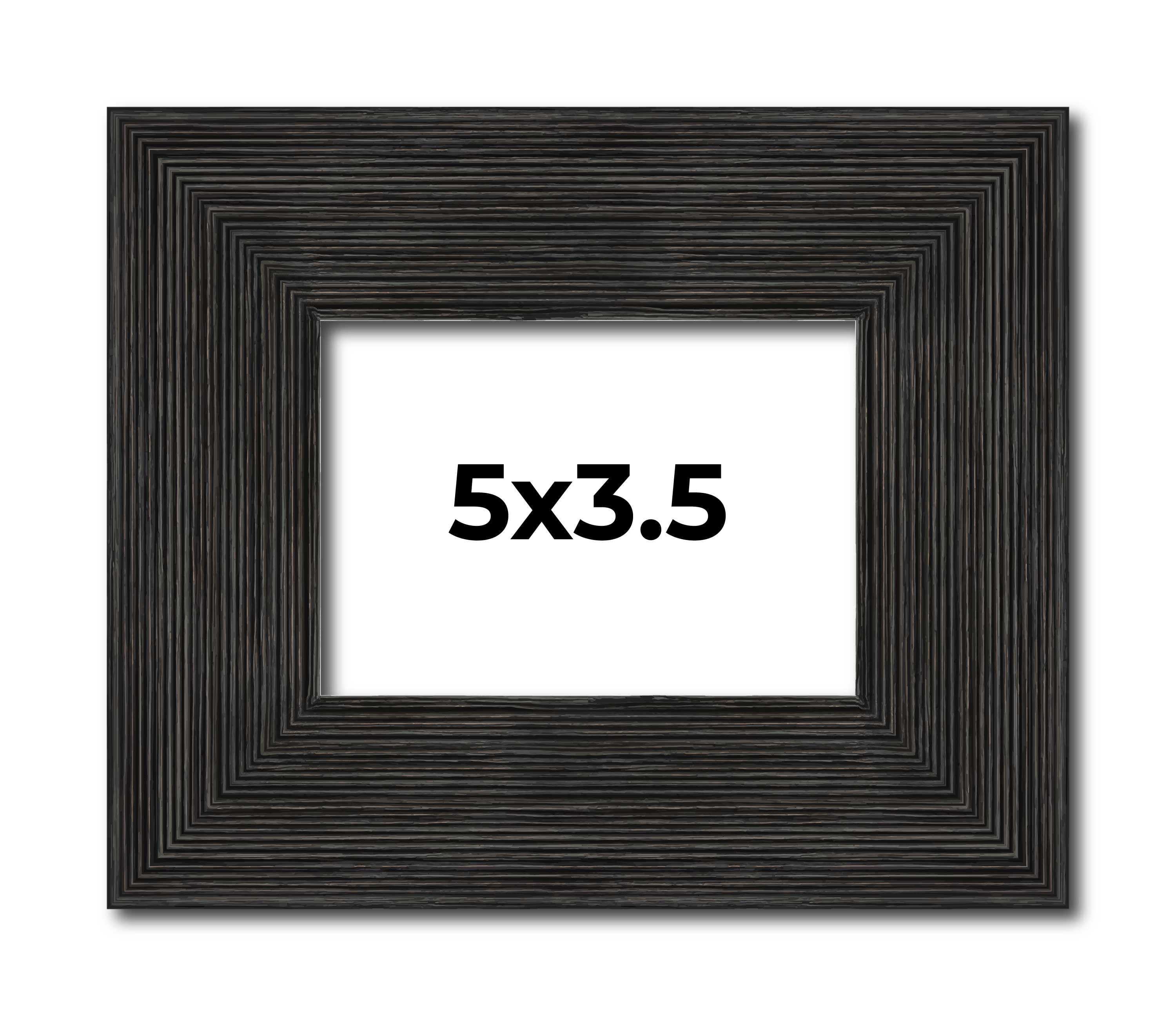 3.5x5 Contemporary Black Picture Frame - UV Acrylic, Foam Board Backing ...