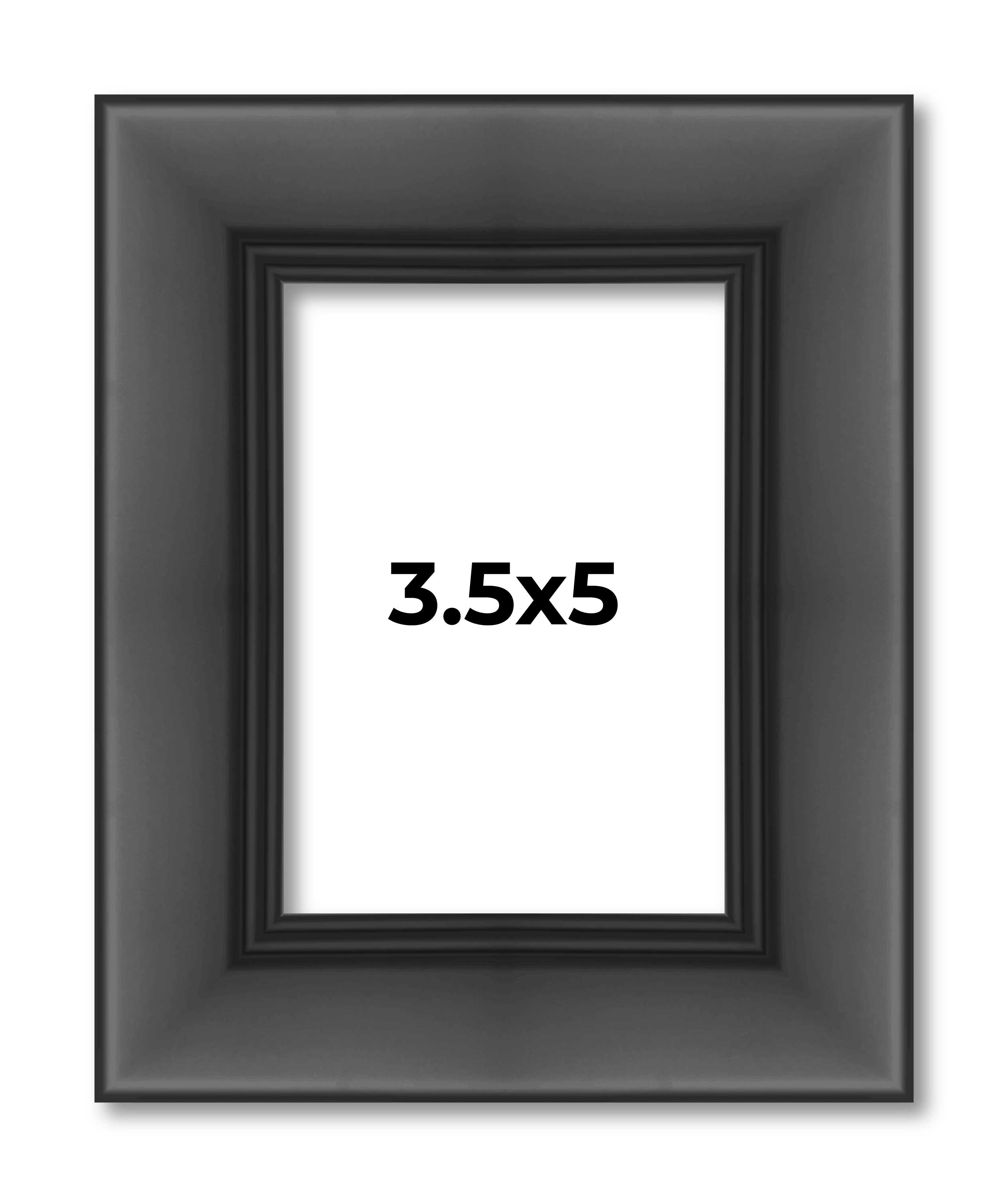 3.5x5 Frame Black Solid Wood Picture Frame - Complete Modern Photo ...