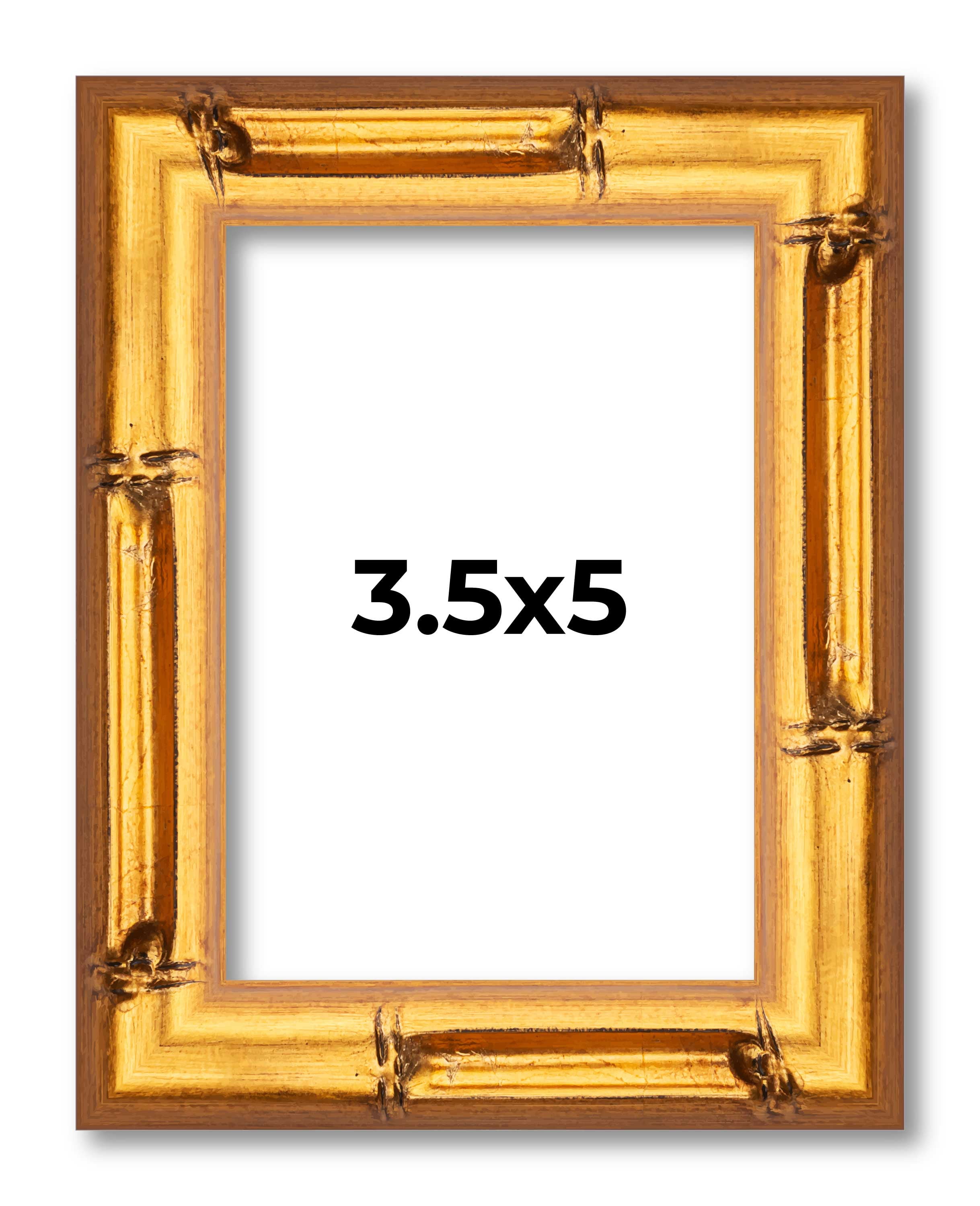 3.5x5 Frame Gold Bamboo Picture Frame - Complete Modern Photo Frame ...