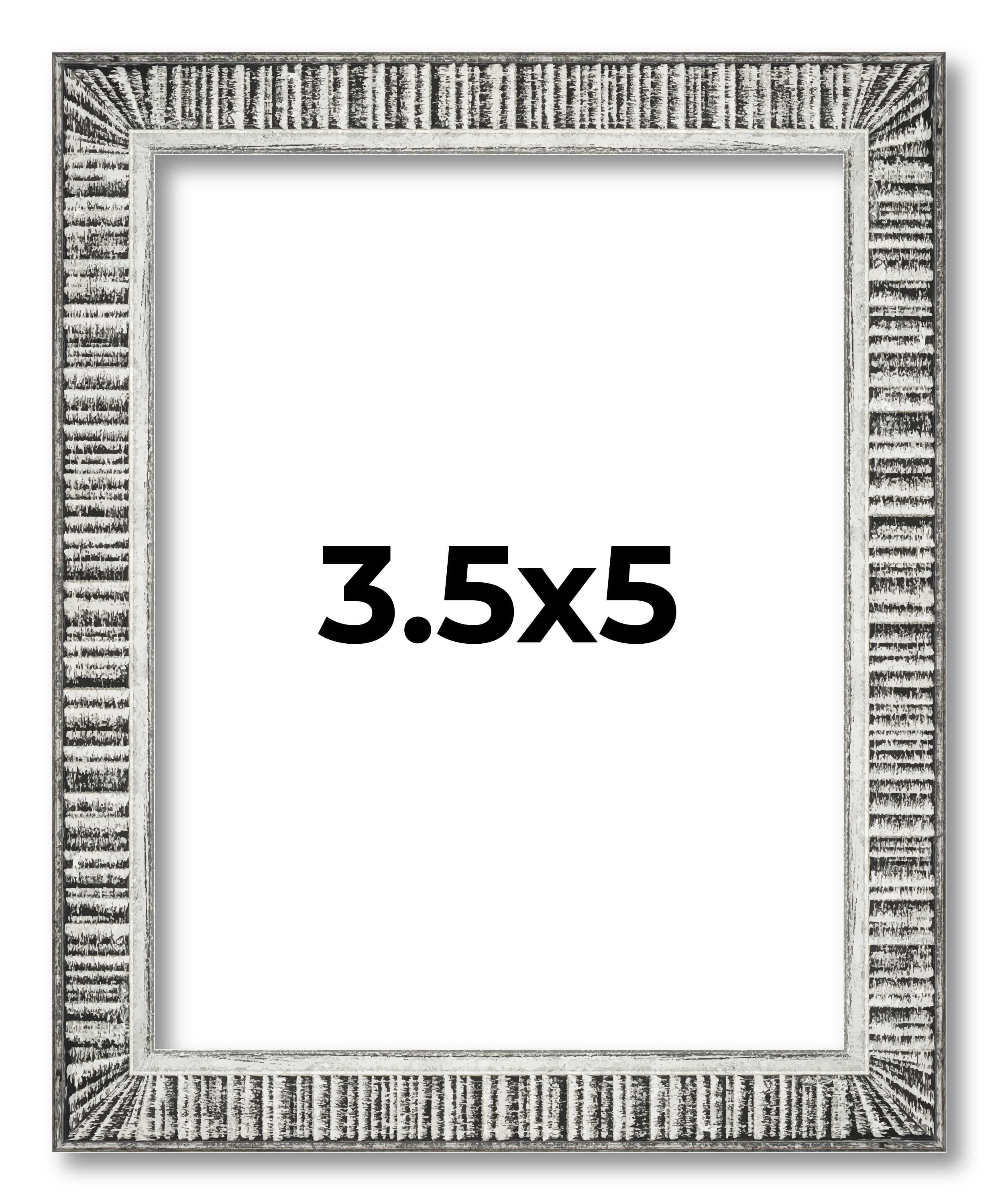 3.5x5 Frame Silver Picture Frame - Complete Modern Photo Frame Includes ...