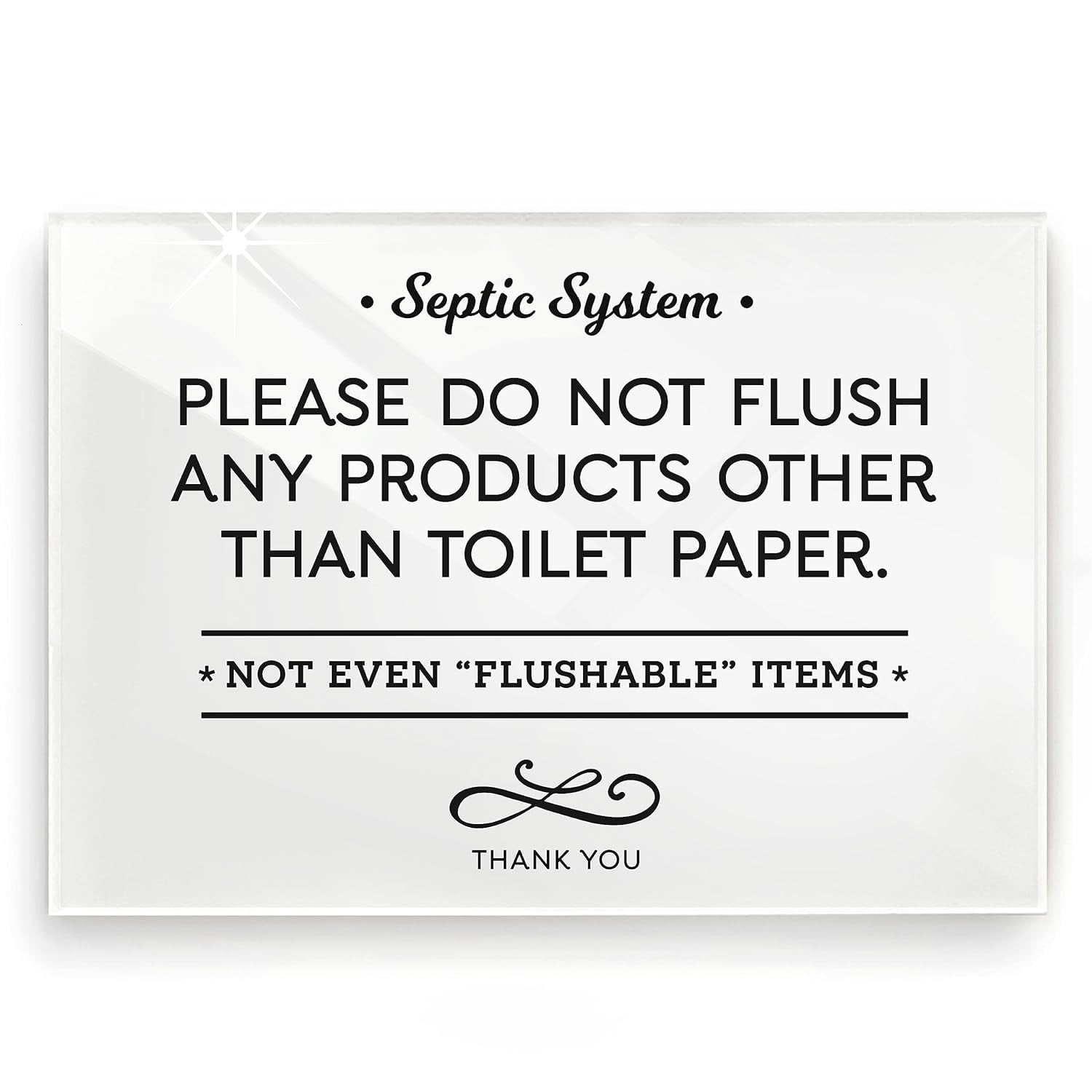 3.5x5 Inch Septic System Bathroom Sign, Do Not Flush Rules ~ Ready to ...