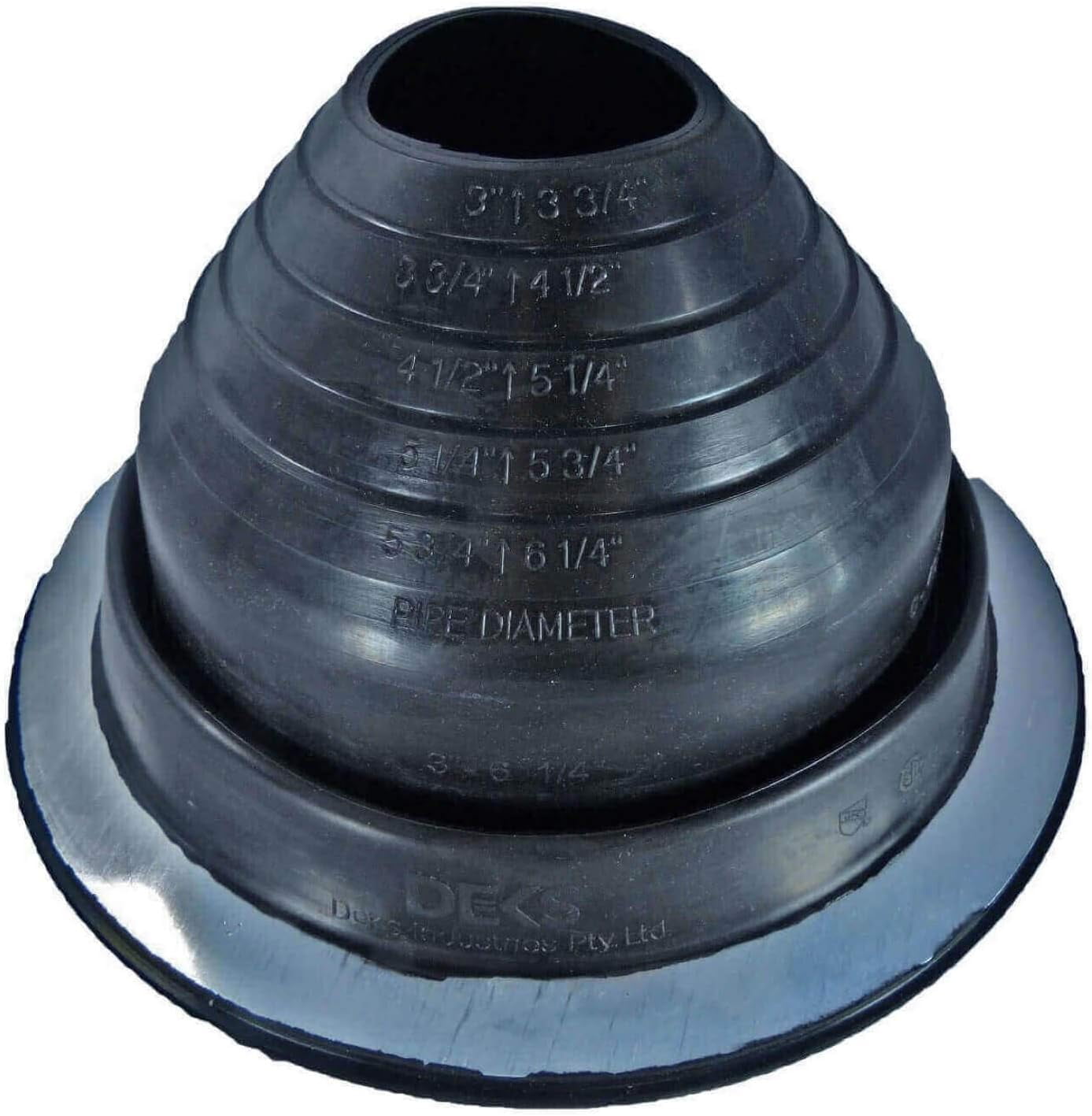 (3"- 6-1/4") Round Black EPDM Flexible Pipe Flashing, Roof Jack, Pipe ...