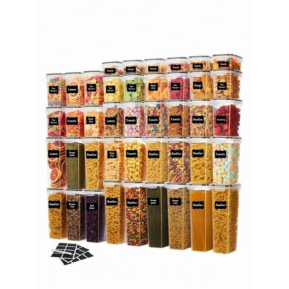 3/6/12/16/21/25/30/36/42/48pcs Sealed Food Storage Containers With ...