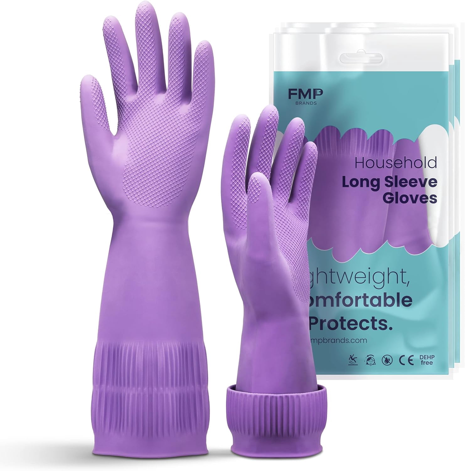 3/6/12/60 Pairs 15 Inch Extra Long Rubber Dishwashing Gloves - Non-Slip ...