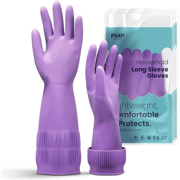 3/6/12/60 Pairs 15 Inch Extra Long Rubber Dishwashing Gloves - Non-Slip ...