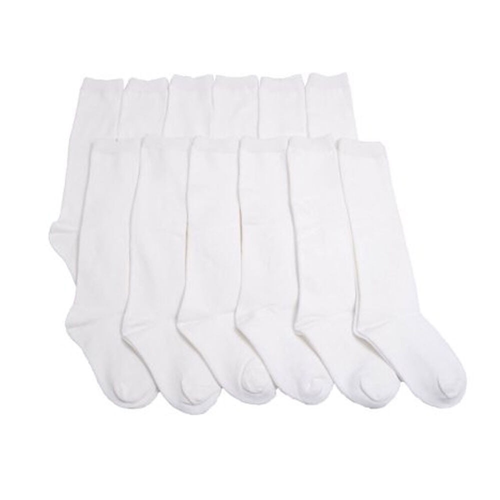 3, 6 ,12 Pairs Lot Women Girl Knee High School Uniform Socks Plain ...