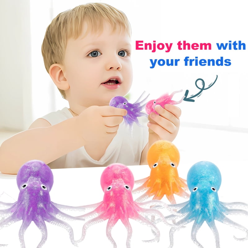 3/6/12Pcs Colorful Octopus Stress Ball Slow Rebound Stress Anxiety ...