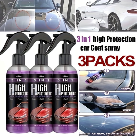 3/6/13 x 3 in 1 High Protection Quick Car Coating Spray, Ceramic ...