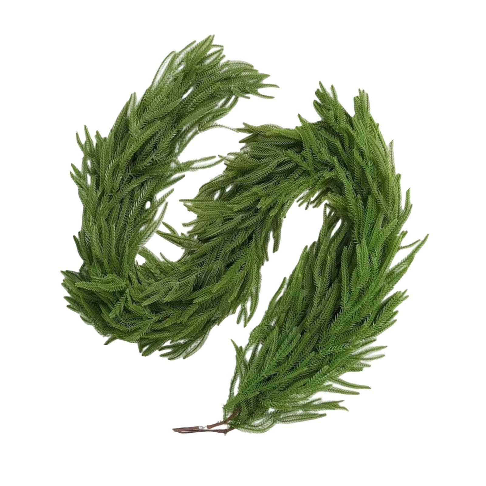 3-6.5FT Norfolk Pine Christmas Garland, Real Touch Artificial Greenery Garland for Indoor ...