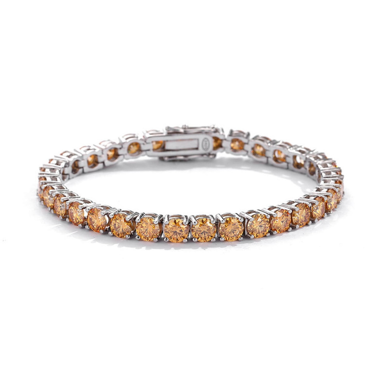 3-6.5mm Moissanite Tennis Bracelets Round Cut D Color VVS1 Clarity ...