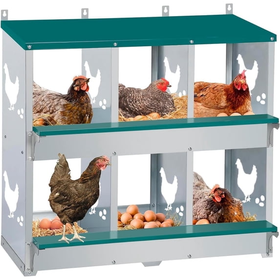 3/6/8/10 Compartment Chicken Nesting Box with Roll Away Egg Collection ...