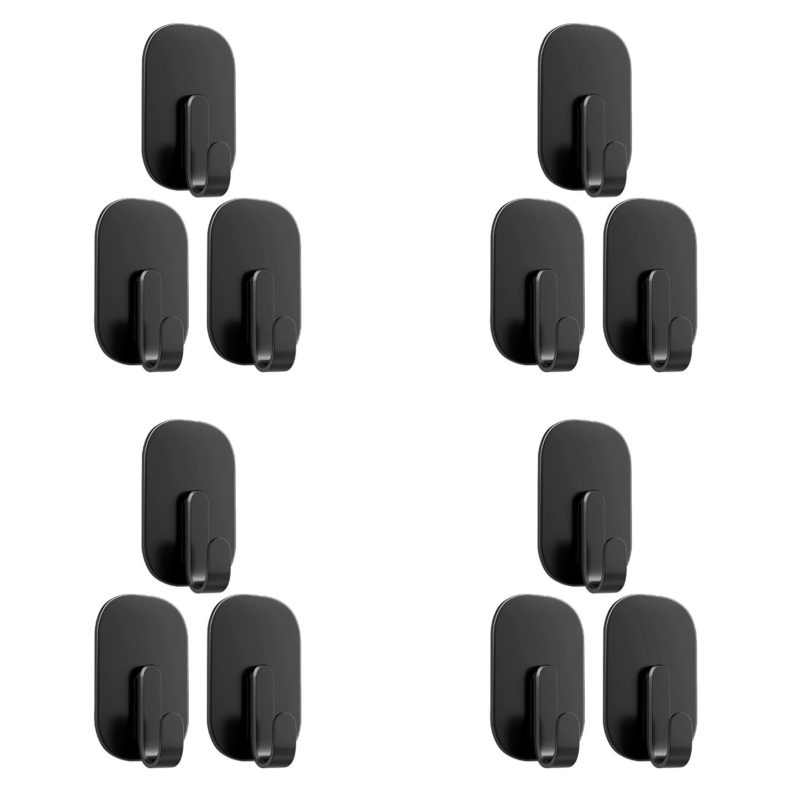3/6/9/12Pcs 1.5x2.5 Inch Magnetic Hooks Black Wall Hooks on Heavy Duty ...