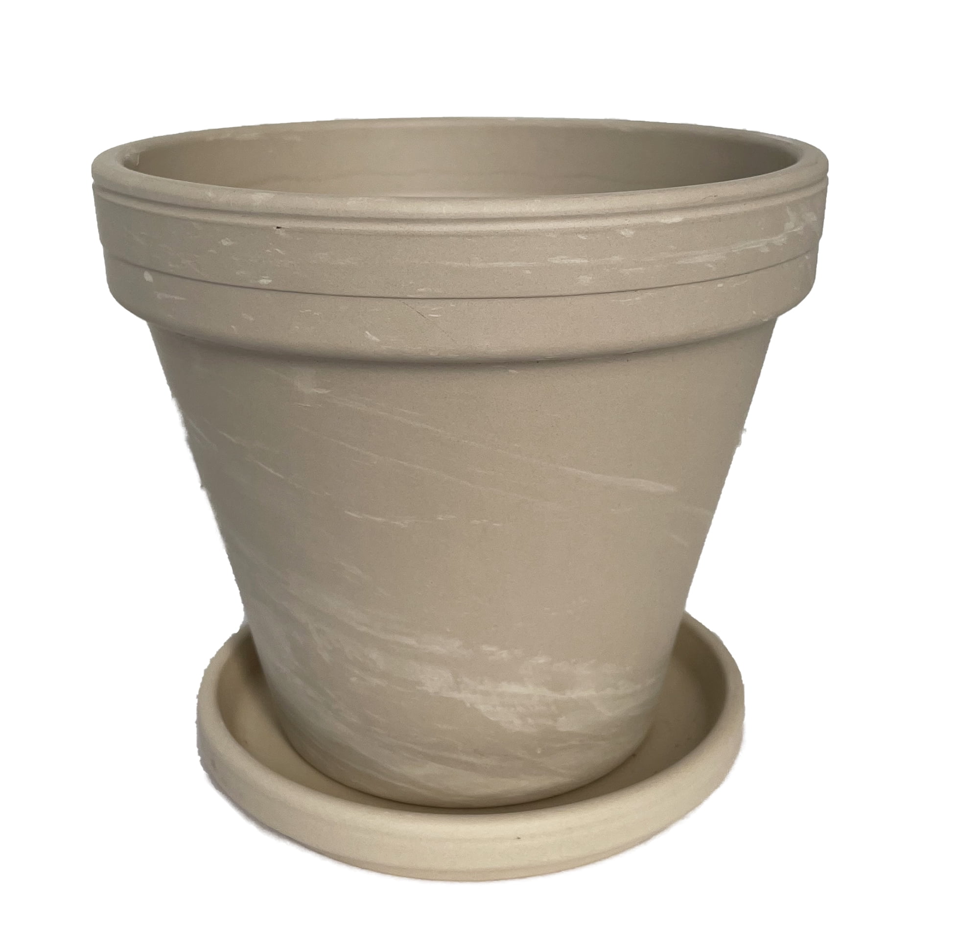 3 - 6" Granite Clay Pots with Saucers - Great for Plants and Crafts ...