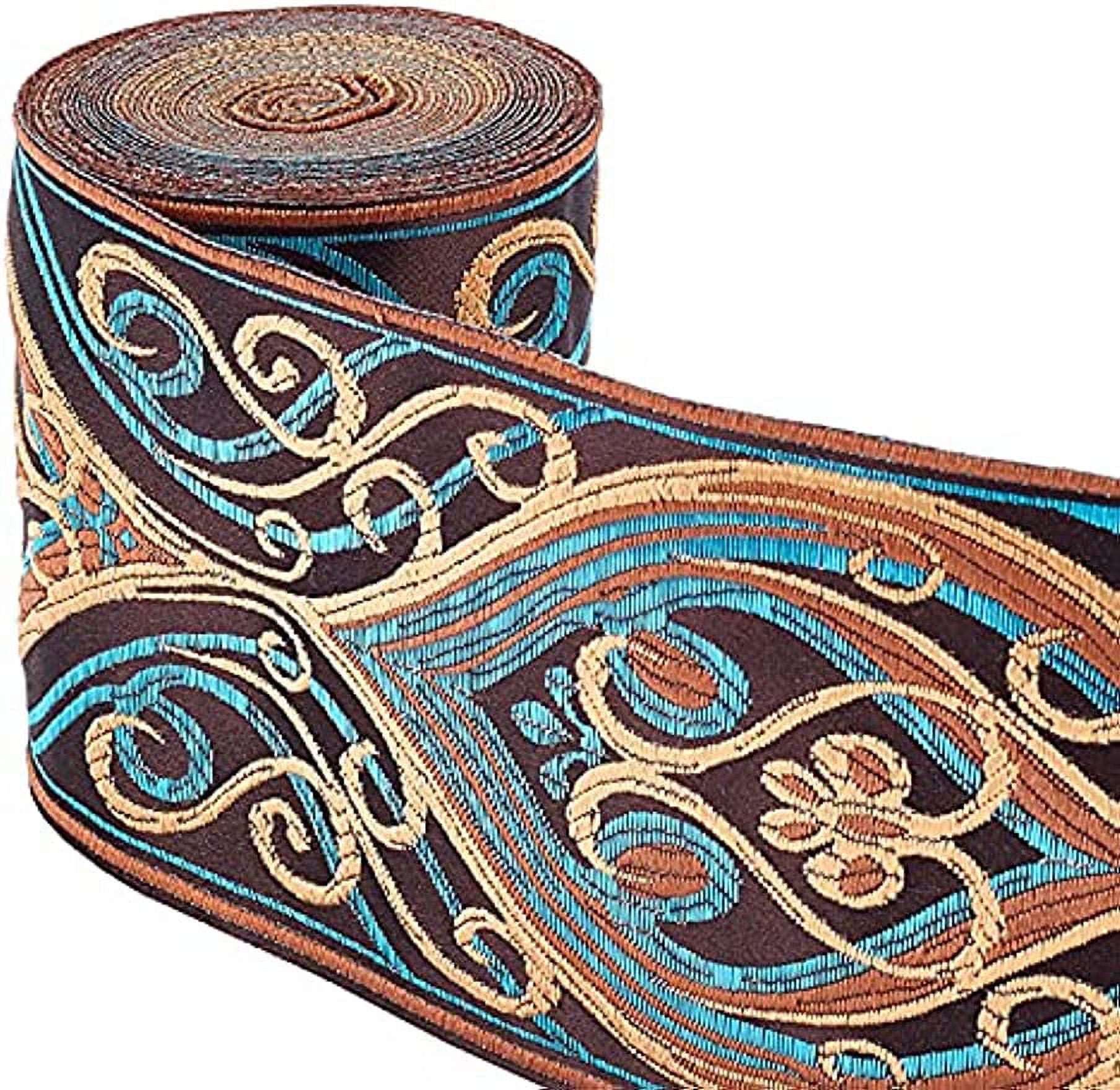 3.6 Inch Jacquard Ribbon 7 Yard Single Face Embroideried Lace Trim ...