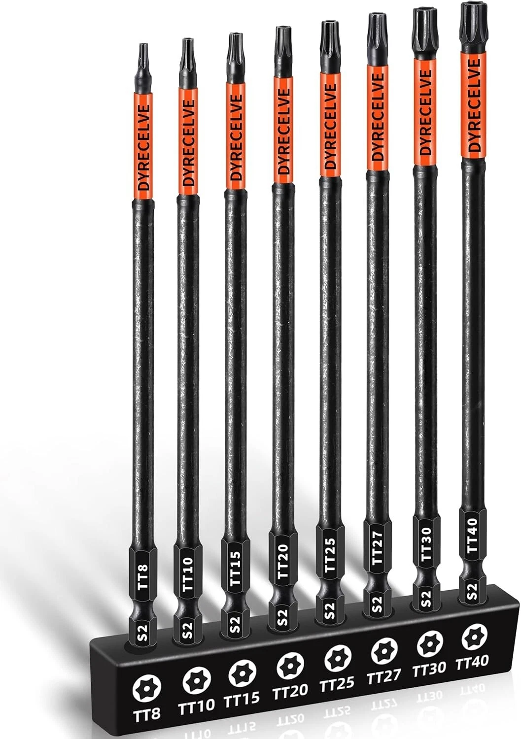 3/6 Inch Long Torx Bit Set 8-Pack Impact Torx Bits T8 to T40 Magnetic ...