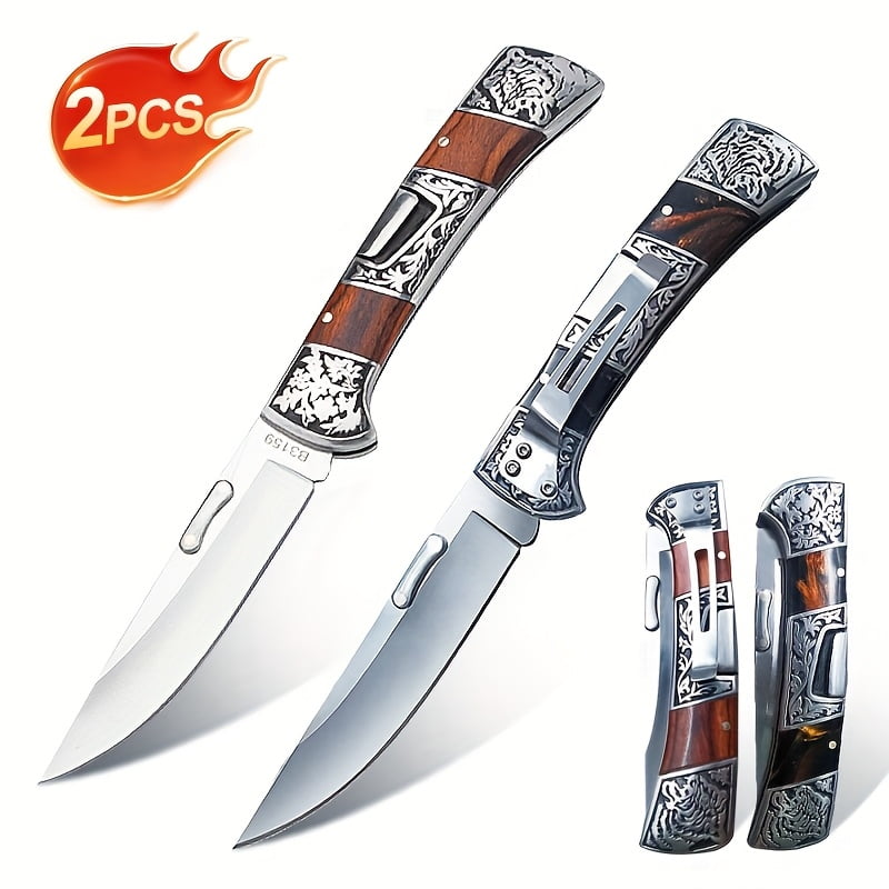 3.6-Inch Sharp Folding Pocket Knife – EDC Tool with Clip (Red/Black ...