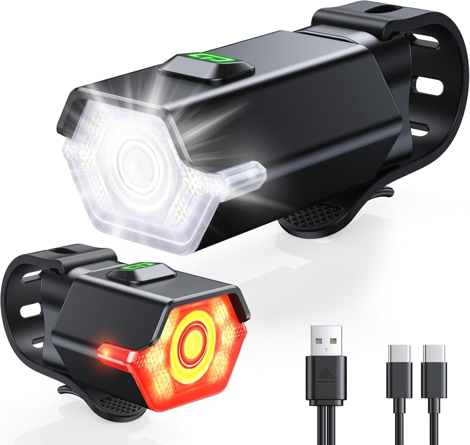 3+6 Modes Bright Bike Lights for Night Riding with Side Light ...