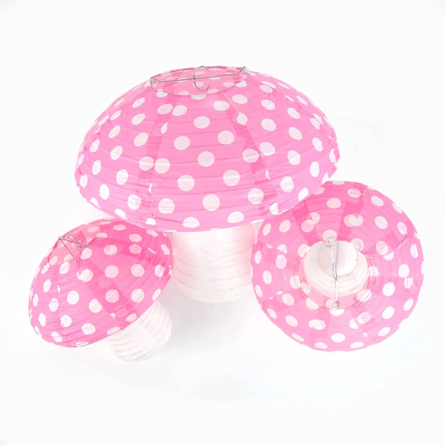 3/6-Pack Hanging Mushroom Paper Lanterns – Pink & Red, for Christmas ...