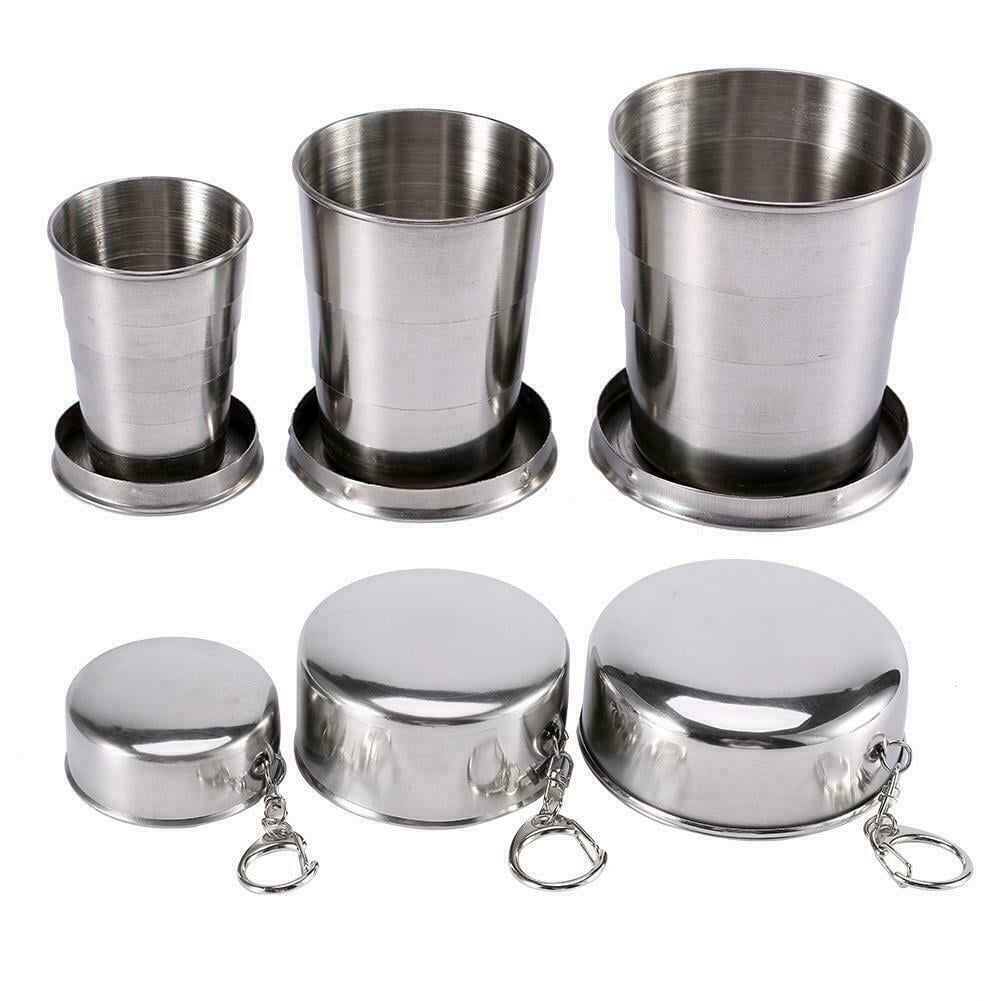 3-6 Pack Stainless Steel Portable Camping Travel Folding Collapsible ...