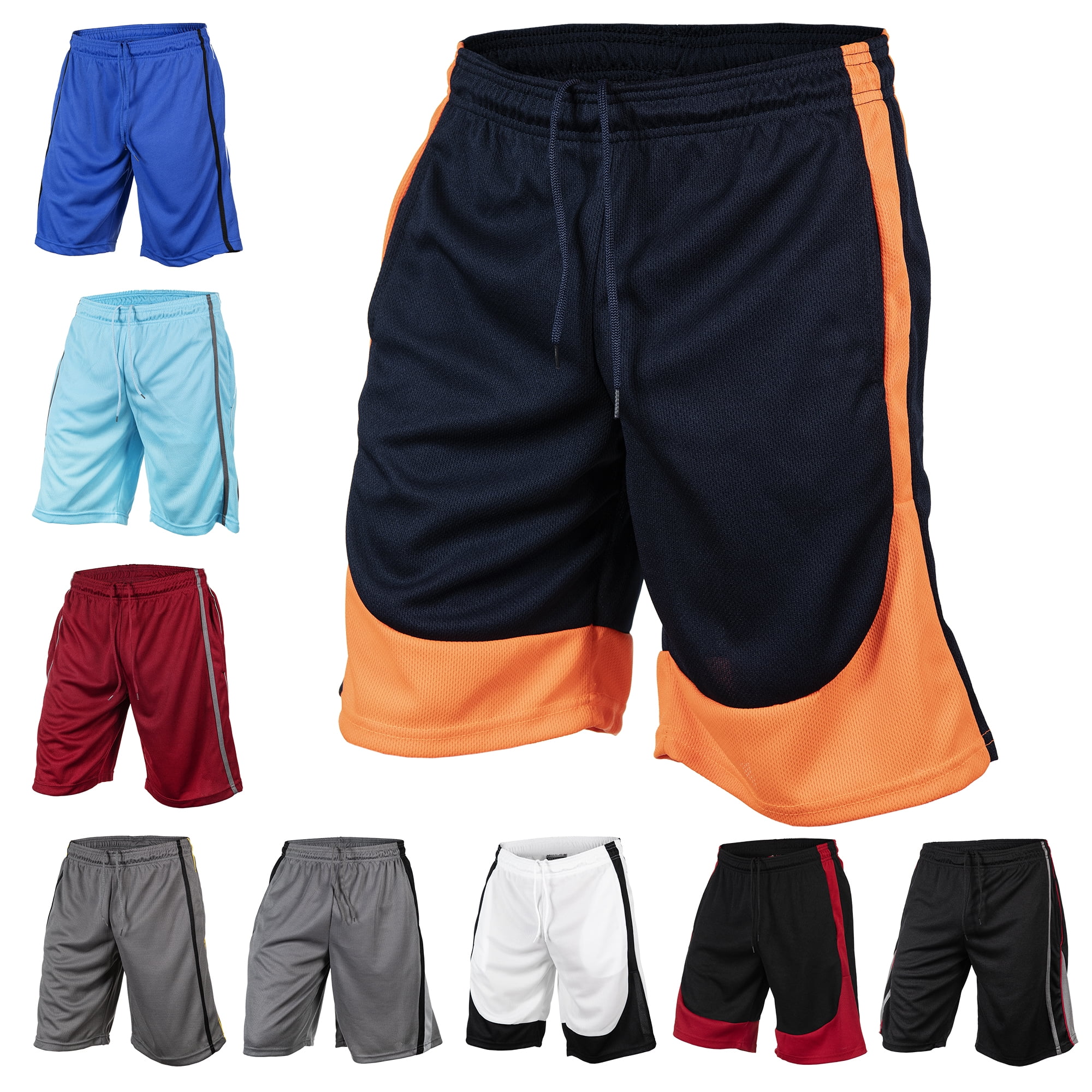 Men's Dazzle 3-Pack Mesh 2-Tone Basketball Shorts, Gym Activewear with ...