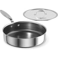 3.6 Quart Stainless Saute Pan with Lid, 11 Inch Hybrid Nonstick Deep ...