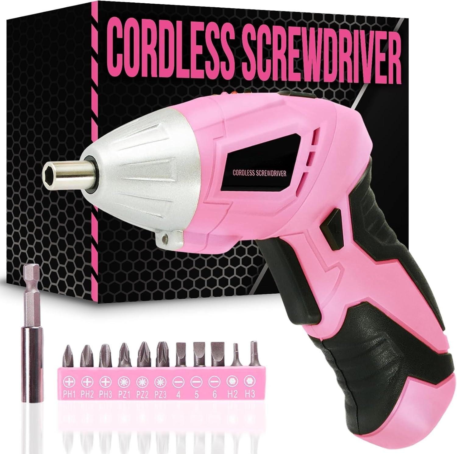 3.6 Volt Electric Screwdriver Cordless Rechargeable Screw Gun & Bit Set ...