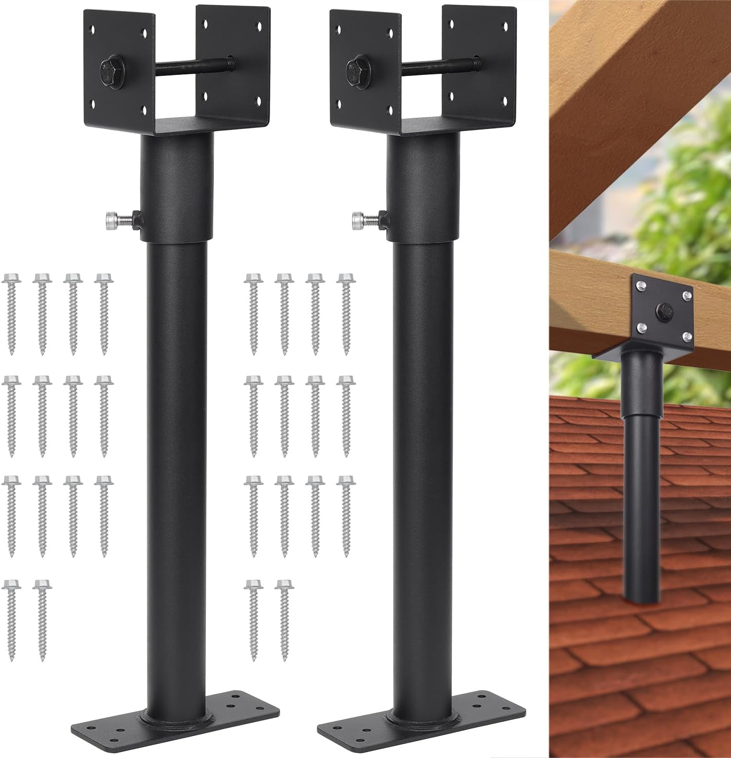 3.6" heavy duty saddle roof riser for patio pergolas, 16-1/2" high ...