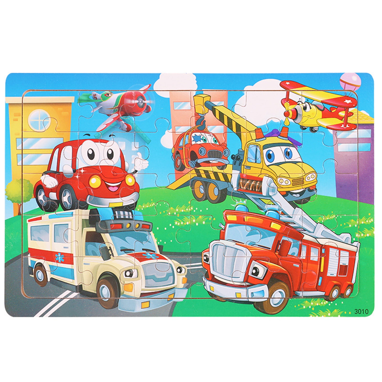 3-6 years old children's wooden puzzle set 30 pieces of color paper ...