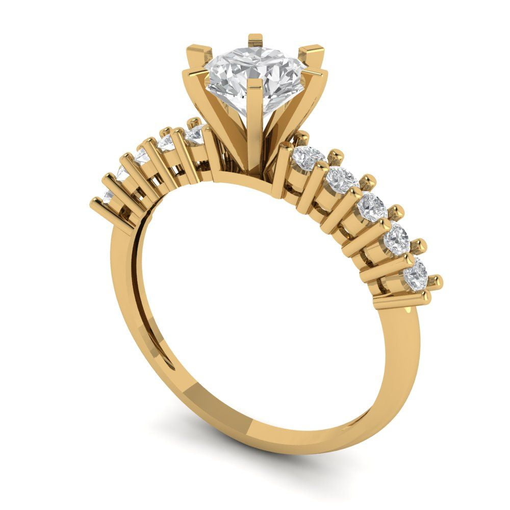 3.61ct emerald cut red Crystal 14k white gold engraving statement Bridal Wedding three-stone ...