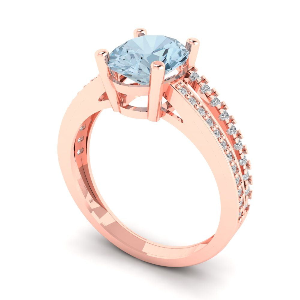 3.61ct emerald cut blue sapphire 18k pink rose gold engraving statement ...