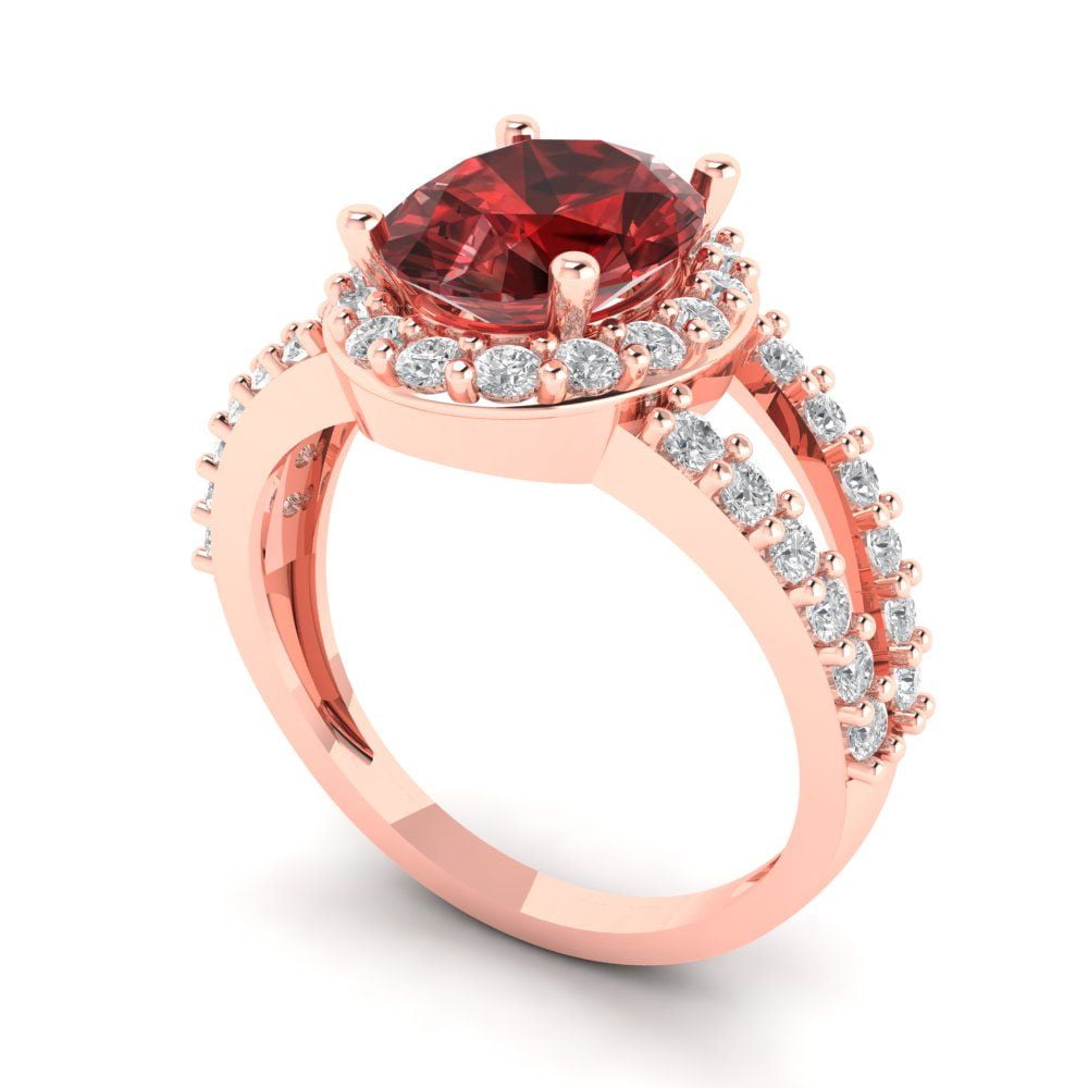 3.61ct emerald cut yellow natural citrine 14k pink rose gold engraving statement Bridal Wedding ...