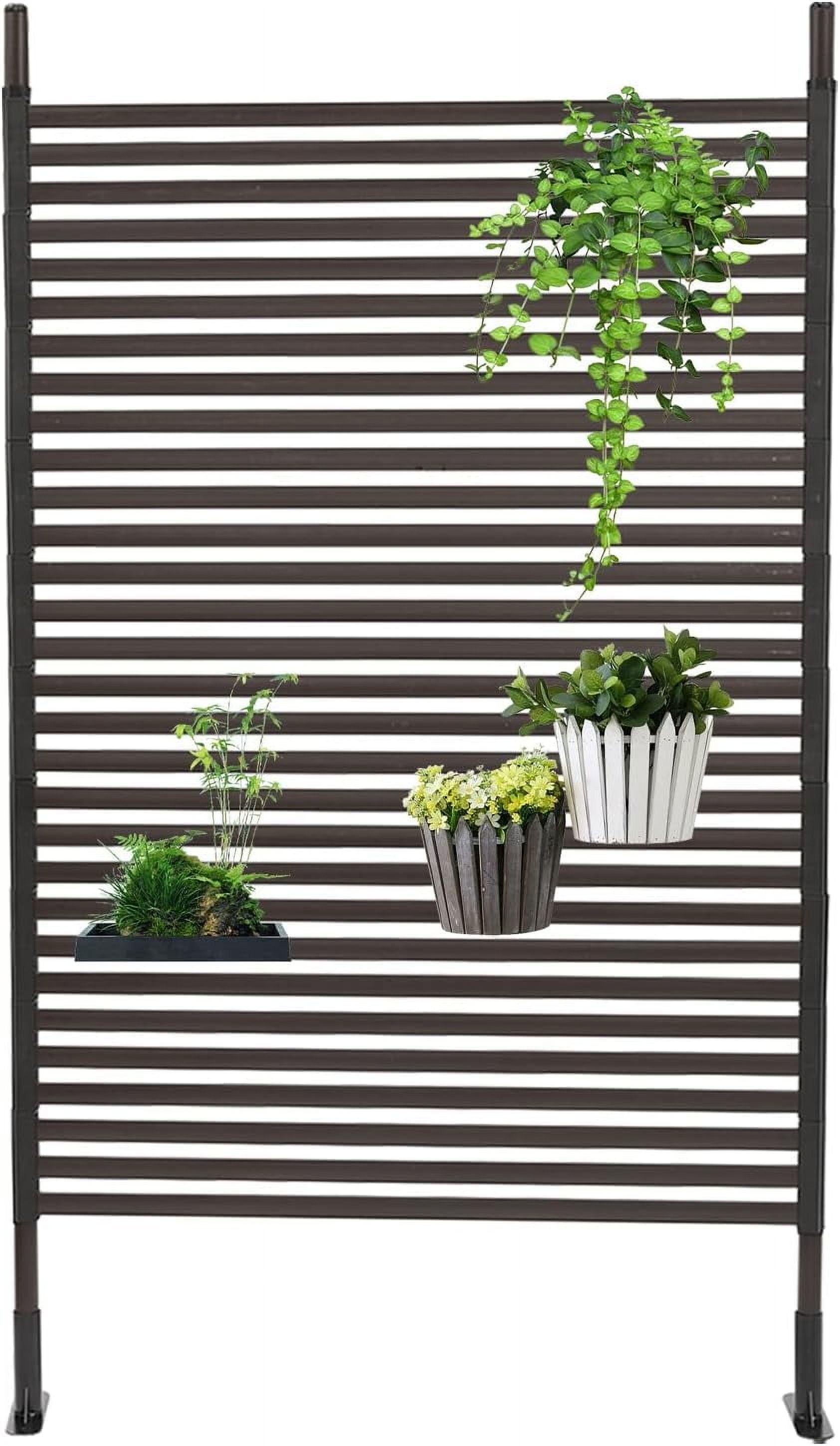 3.61x5.91ft Metal Outdoor Privacy Screen with Stand Outdoor Privacy ...