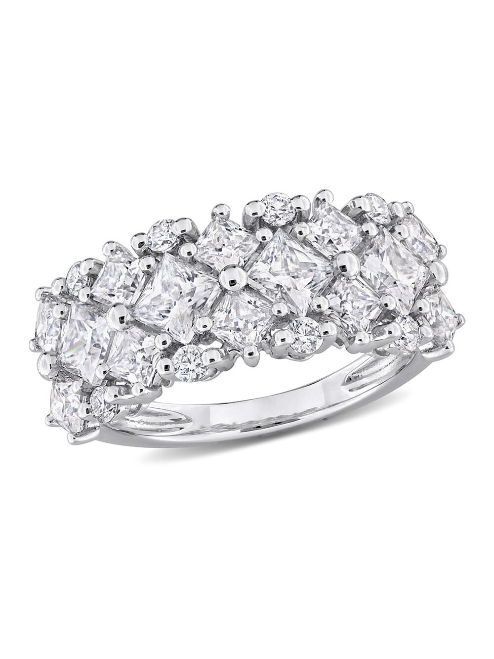3.64 Carat (Ctw) Lab-Created Moissanite Band Ring in Sterling Silver ...