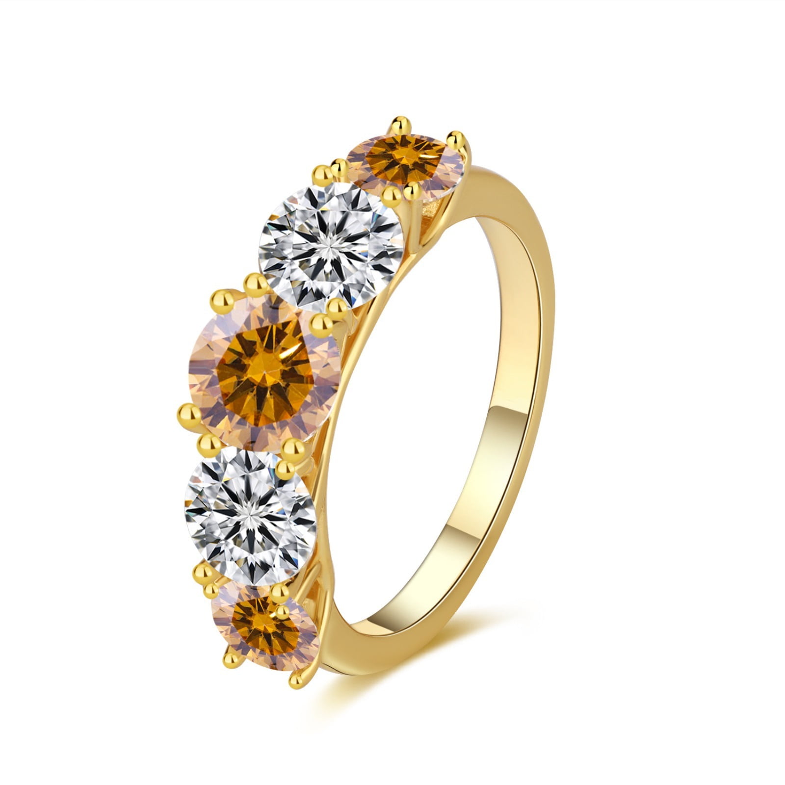 3.6CTTW Moissanite Engagement Rings for Women D Color VVS1 Clarity 5 ...