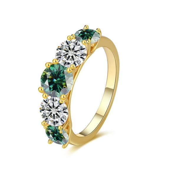 3.6CTTW Moissanite Engagement Rings for Women D Color VVS1 Clarity 5 ...