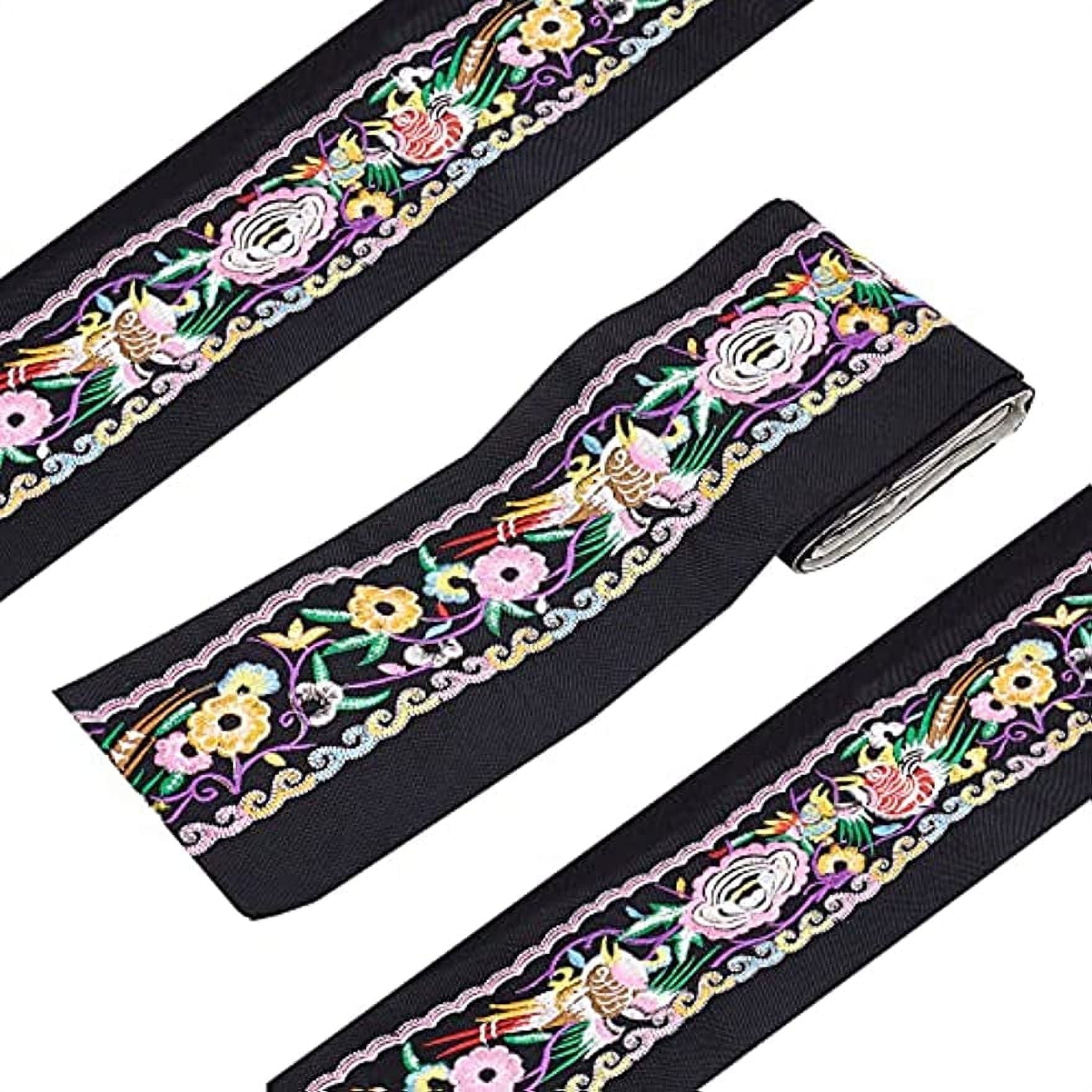 3.6Inch Wide Jacquard Ribbon Peacocks Trim Emobridered Woven Ribbon ...