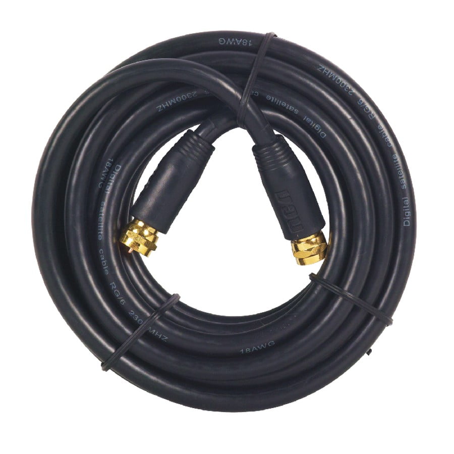 3.6M/12' RG6 Black Indoor/Outdoor Coax Cable, with Connector - Walmart.com