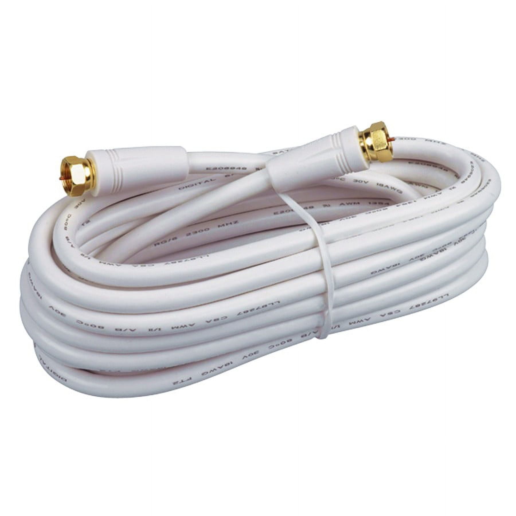 3.6M/12' RG6 White Indoor/Outdoor Coax Cable, with Connector - Walmart.com