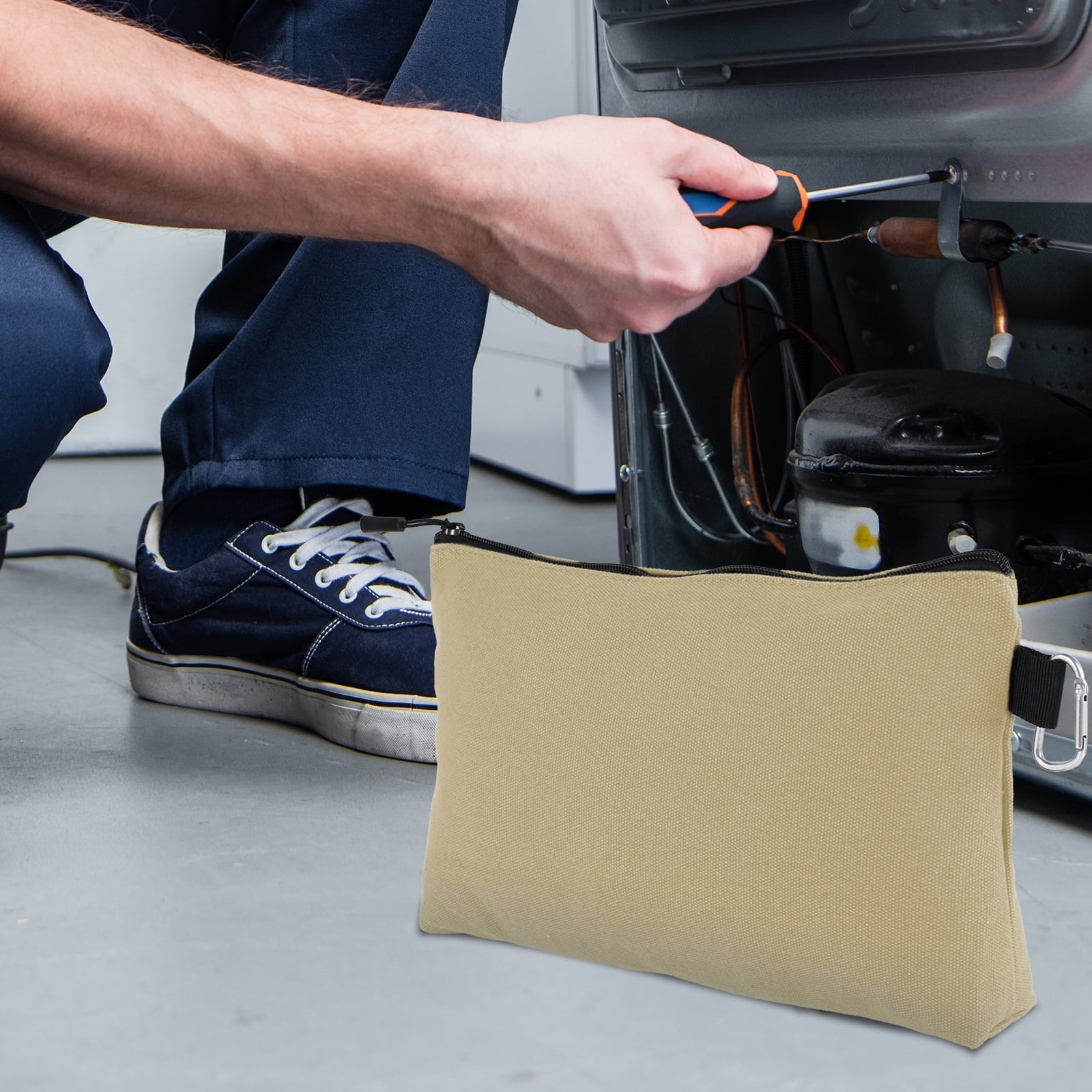 3/6Pcs Canvas Zipper Tool Bag 12 inch Waterproof Tool Pouches ...