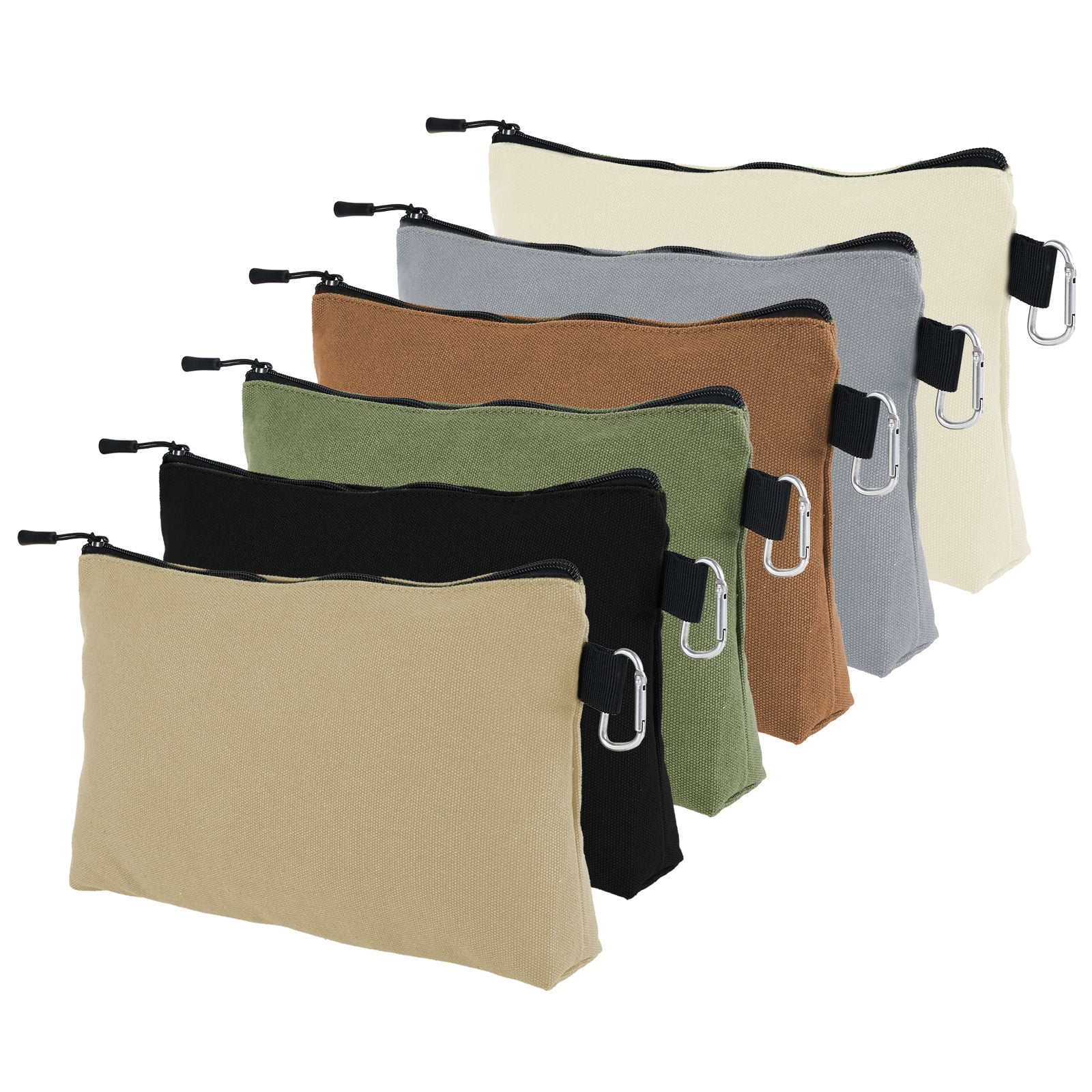 3/6Pcs Canvas Zipper Tool Bag 12 inch Waterproof Tool Pouches ...