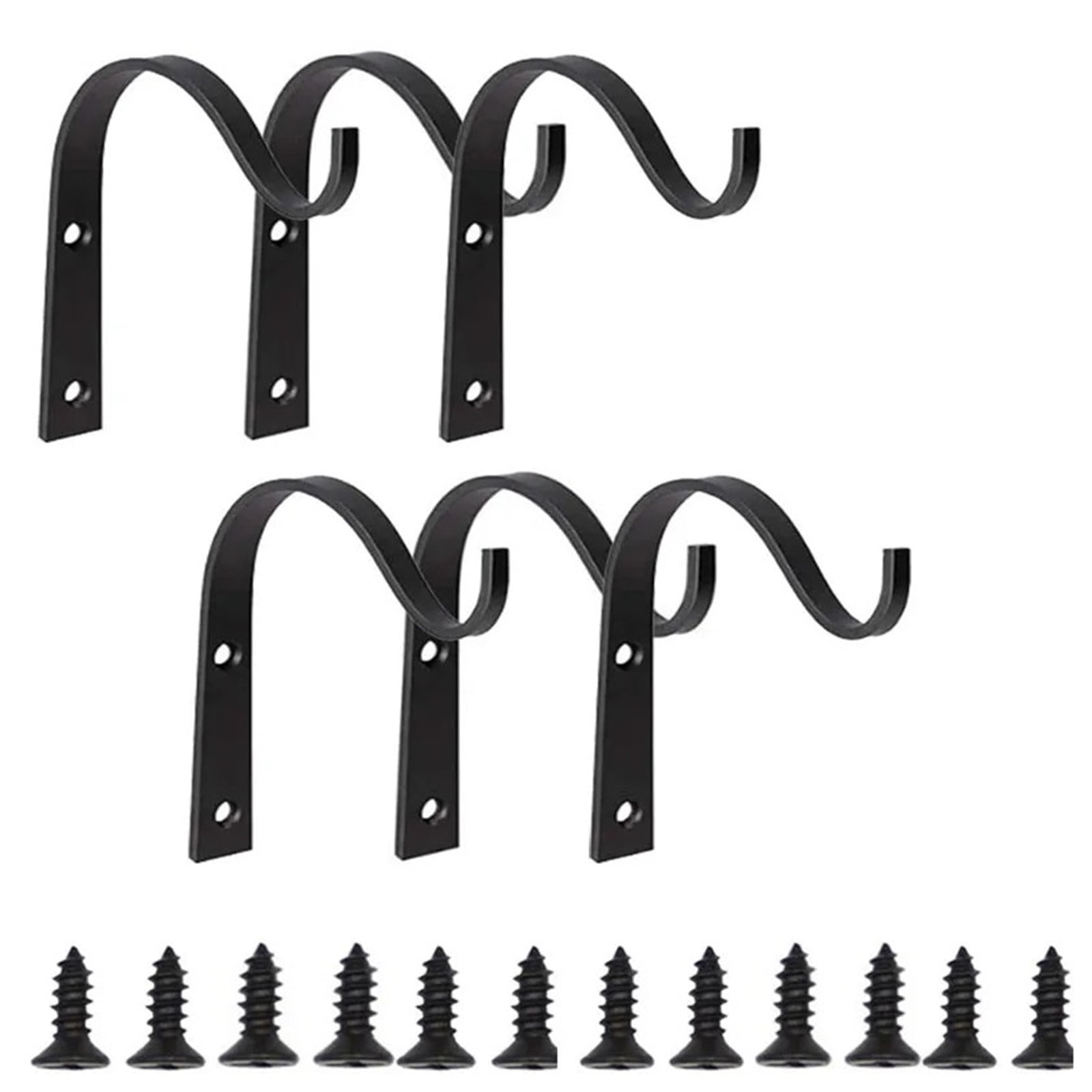 3/6Pcs J-Shape Wall Hook Metal Flower Pot Hanging Iron Hook Fixing ...