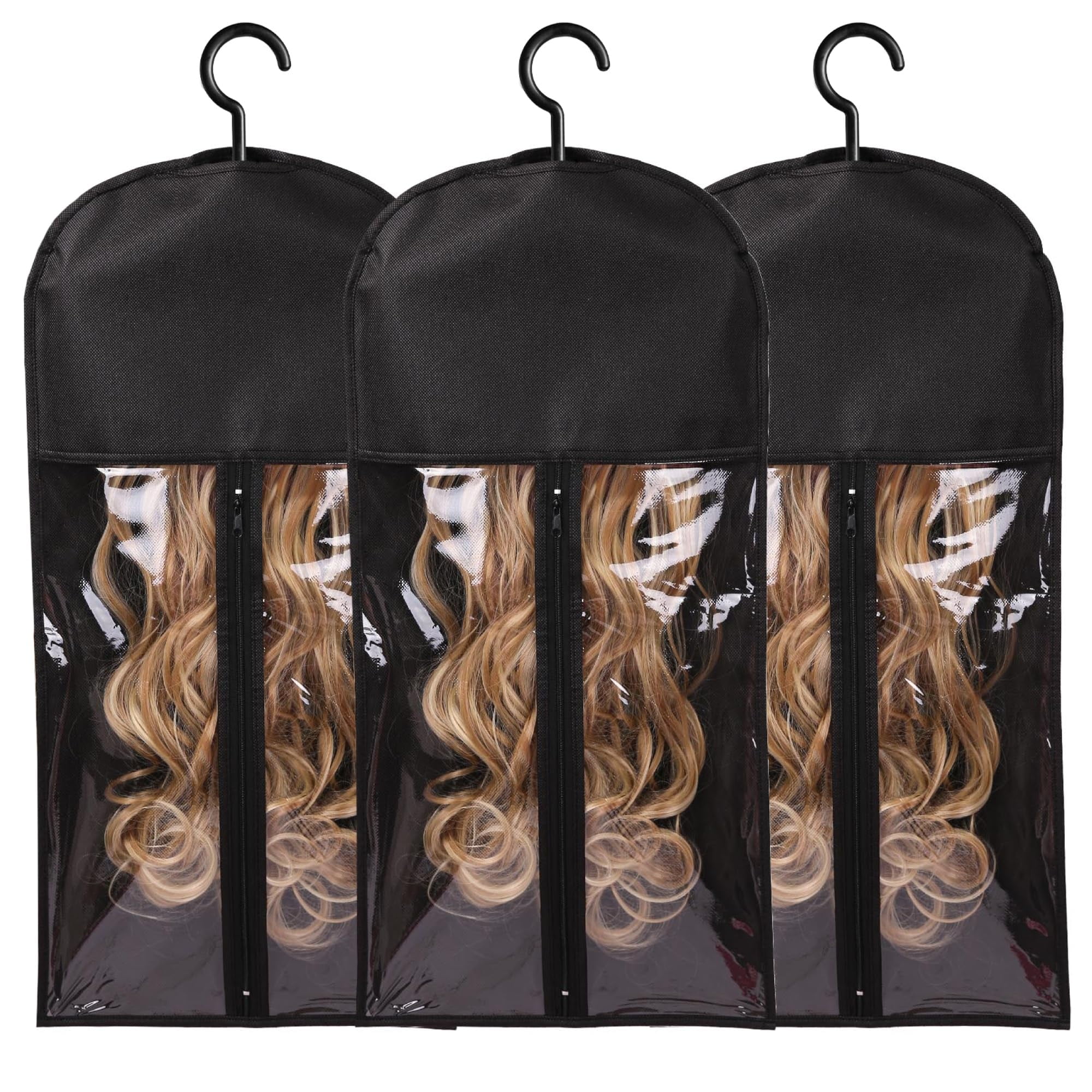 3/6Pcs Long Hair Extensions Storage Bag Non-Woven Dust Proof Wigs ...